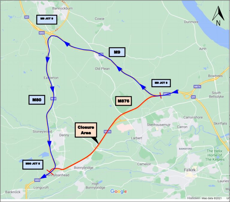 OVERNIGHT RESURFACING NEAR BONNYBRIDGE ON THE M876 WESTBOUND - BEAR ...