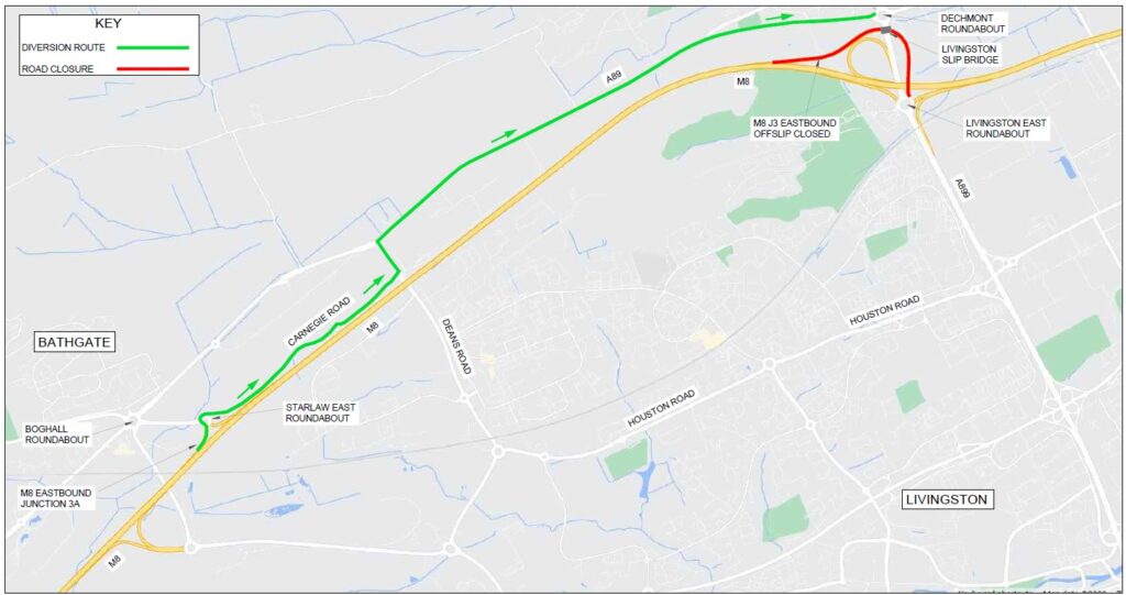 Major Works on M8 Junction 3 Slip Road - BEAR Scotland